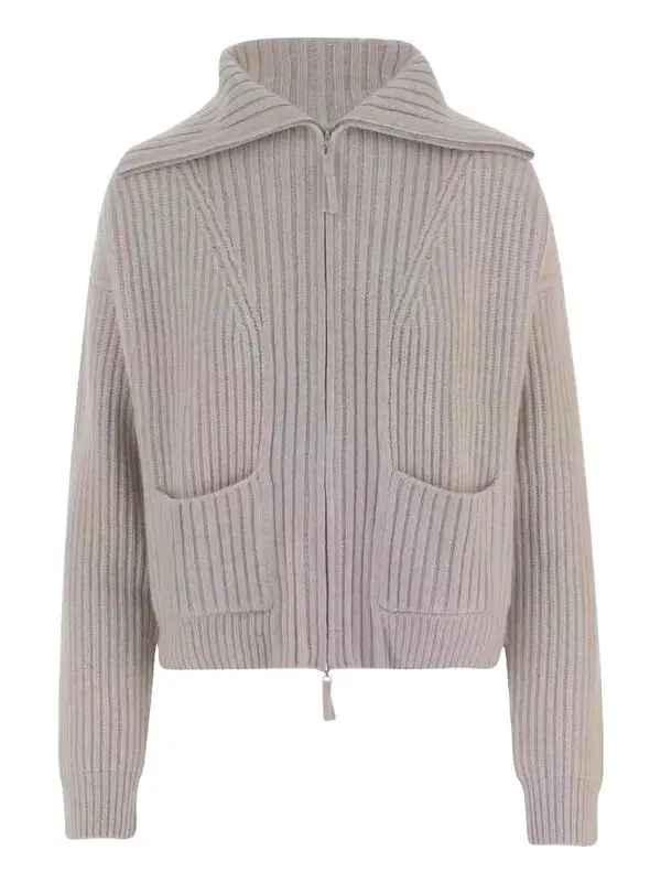 Arch4 Ribbed-knit Cardigan - Neutrals