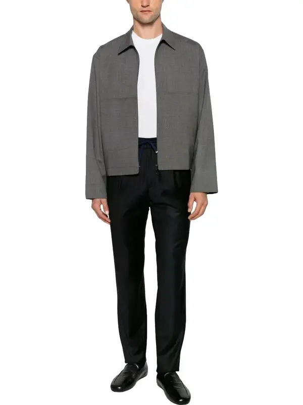 DRUMOHR Drawstring-waist Pleated Trousers - Blue