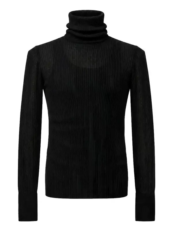 EGONLAB Ribbed-knit Roll-neck Sweater - Black