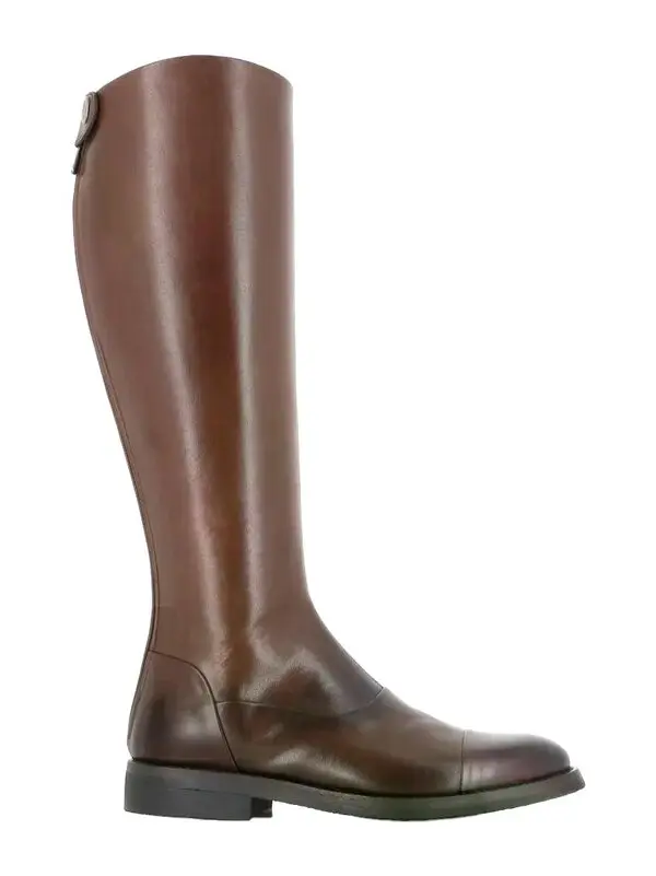 ALBERTO FASCIANI Cap-toe Knee-high Boots - Brown