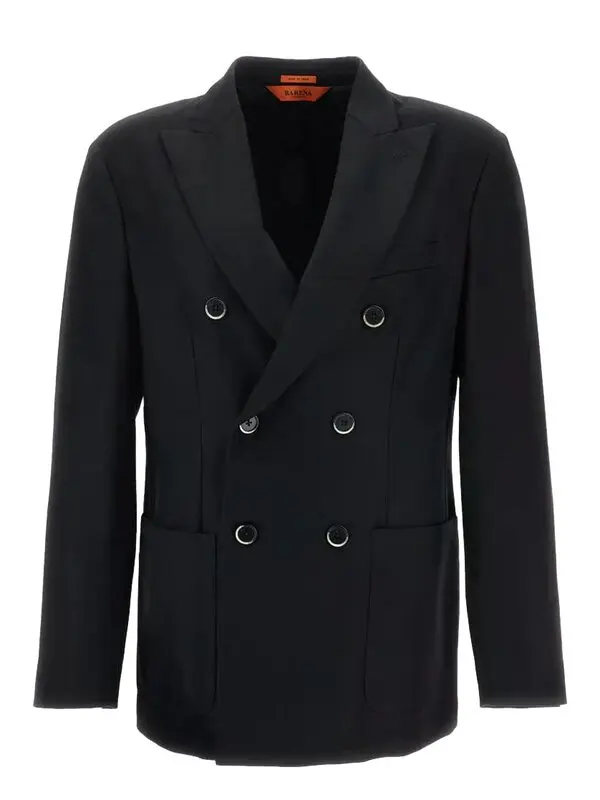 Barena Venezia Double-breasted Peak-lapel Jacket - Black