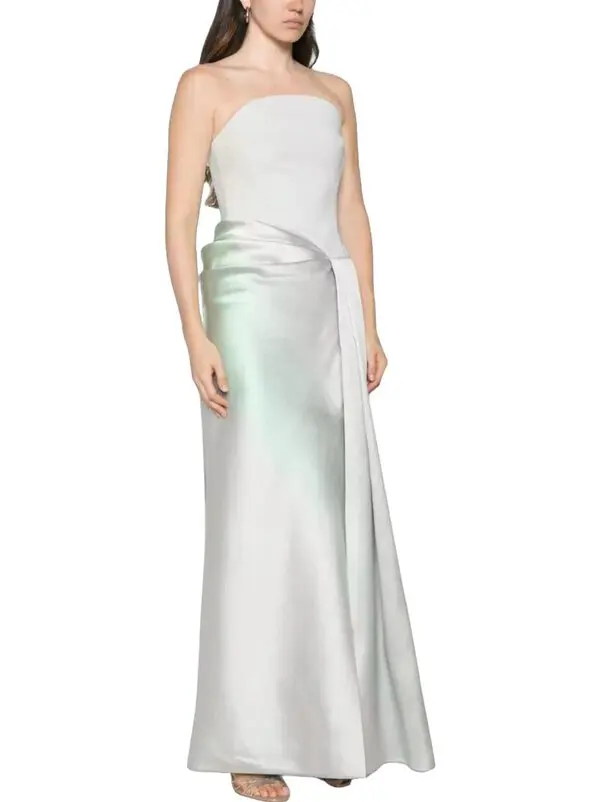 Solace London Seri Strapless Draped Maxi Dress - Silver