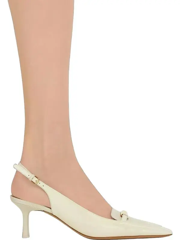 FERRAGAMO Buckle-detail Patent-leather Pumps - Neutrals
