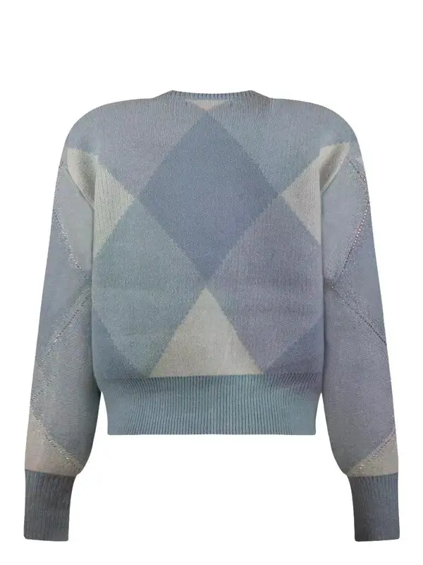 Derhy Argyle Crystal-embellished Sweater - Blue