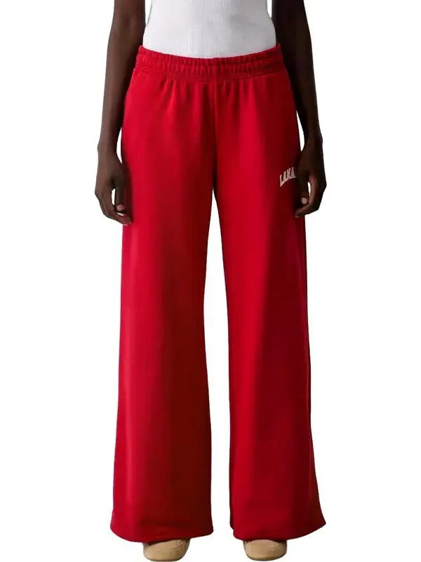 LA MANIA Evan Logo-embroidered Track Pants - Red