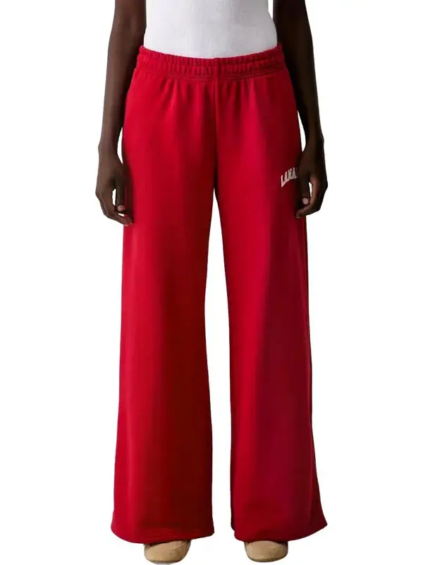 LA MANIA Logo-embroidered Track Pants - Red