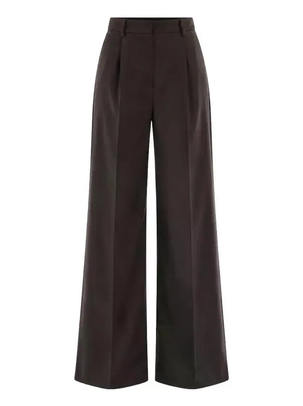 Marella Pleated Wide-leg Trousers - Brown