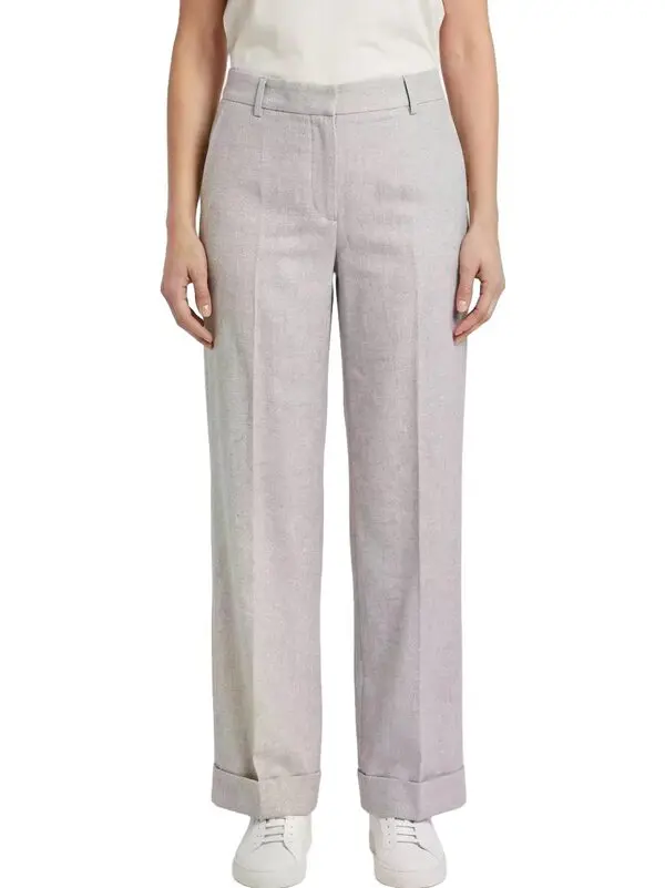 Brunello Cucinelli Straight-leg Cuffed Trousers - Grey