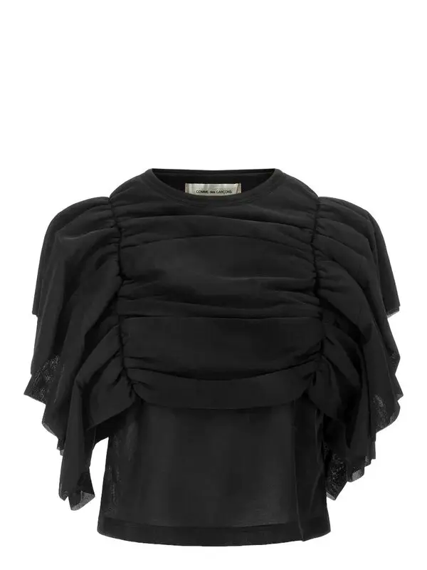 Comme Des Garçons Ruffled Gathered Top - Black