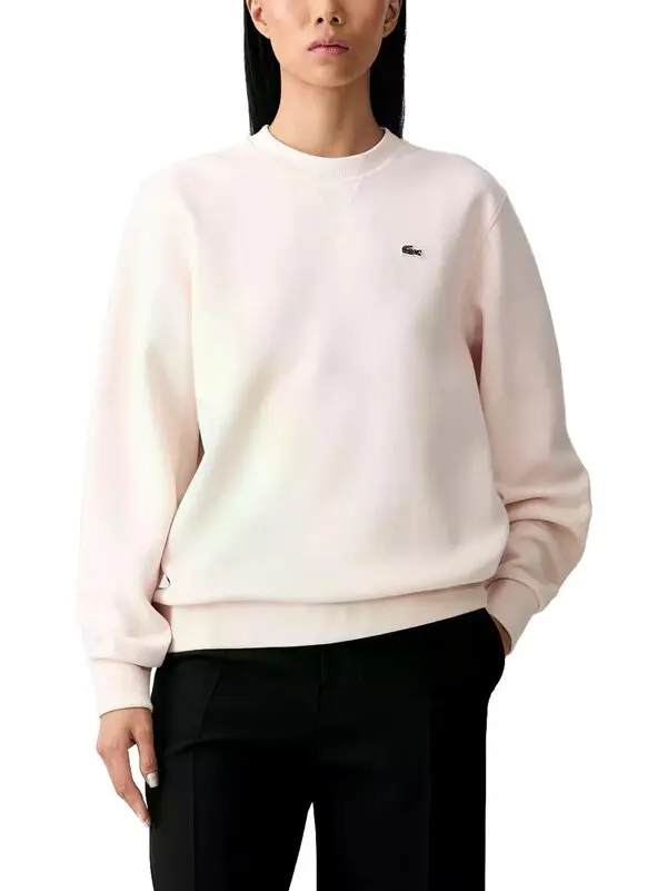Lacoste Logo-patch Crew-neck Sweatshirt - Pink