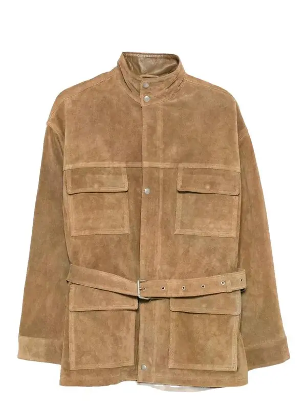 ARMA Belted Suede Jacket - Neutrals