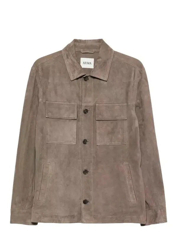 ARMA Suede Flap-pocket Shirt Jacket - Brown