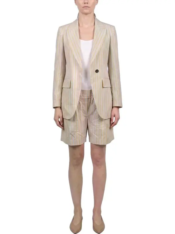 Brunello Cucinelli Striped Tailored Suit - Neutrals