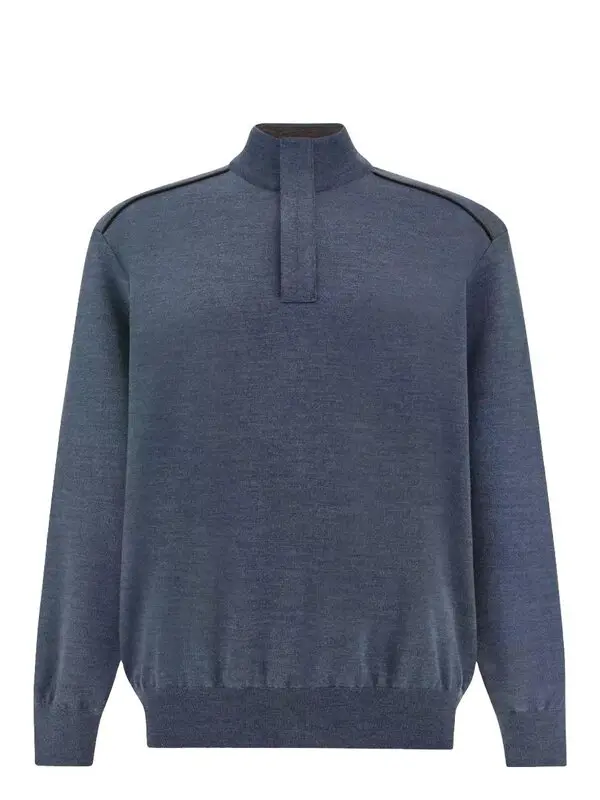 Paul & Shark Merino Wool Half-zip Sweater - Blue