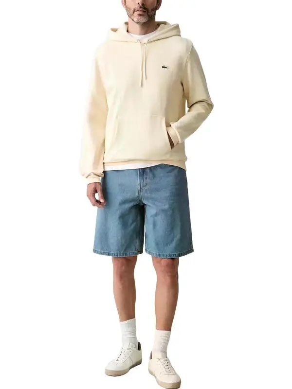 Lacoste Logo-patch Drawstring Hoodie - Neutrals