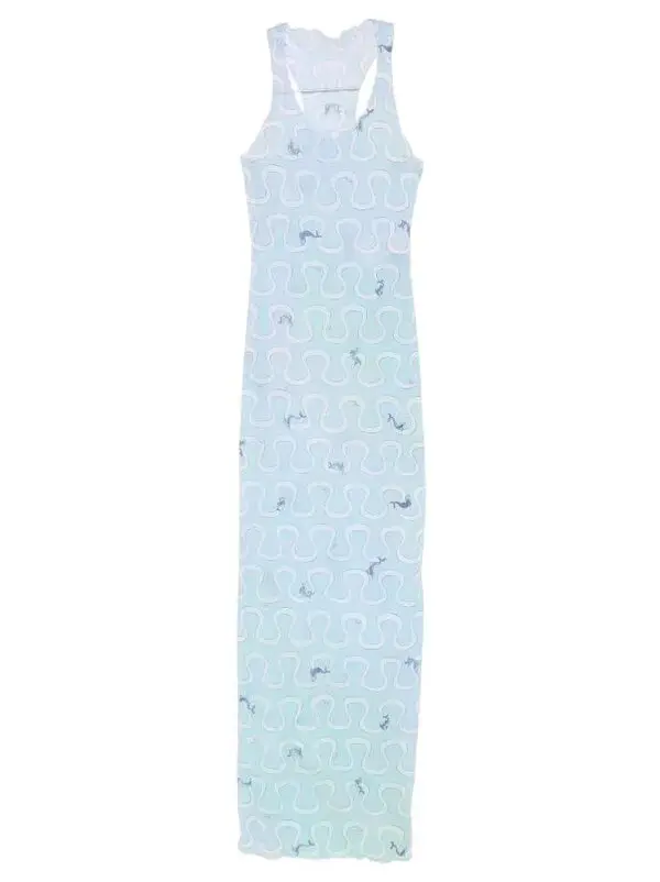 Emilio Pucci Graphic-print Scoop-neck Maxi Dress - Blue