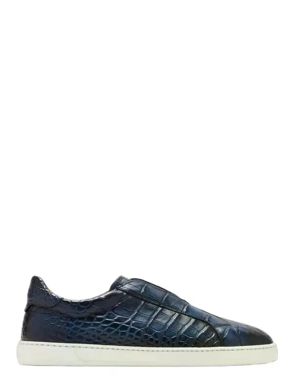 Magnanni Alligator-effect Slip-on Sneakers - Blue