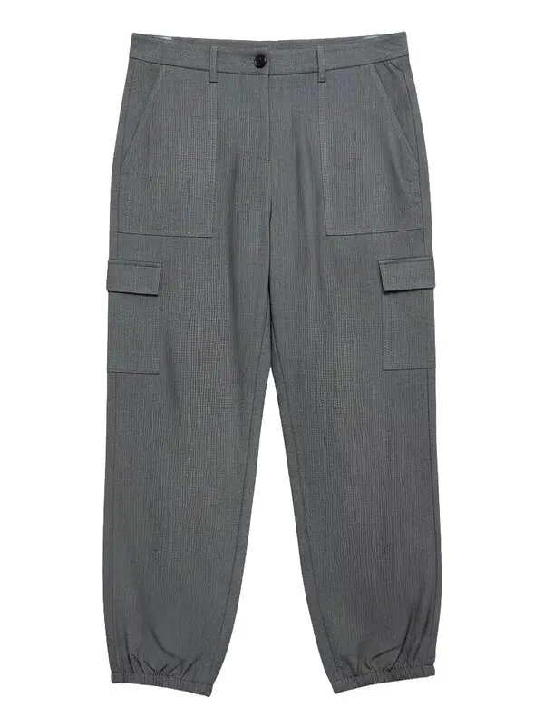 Black Label Elasticated-cuff Cargo Pants - Grey