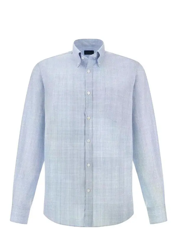 Paul & Shark Prince Of Wales Cotton Shirt - Blue