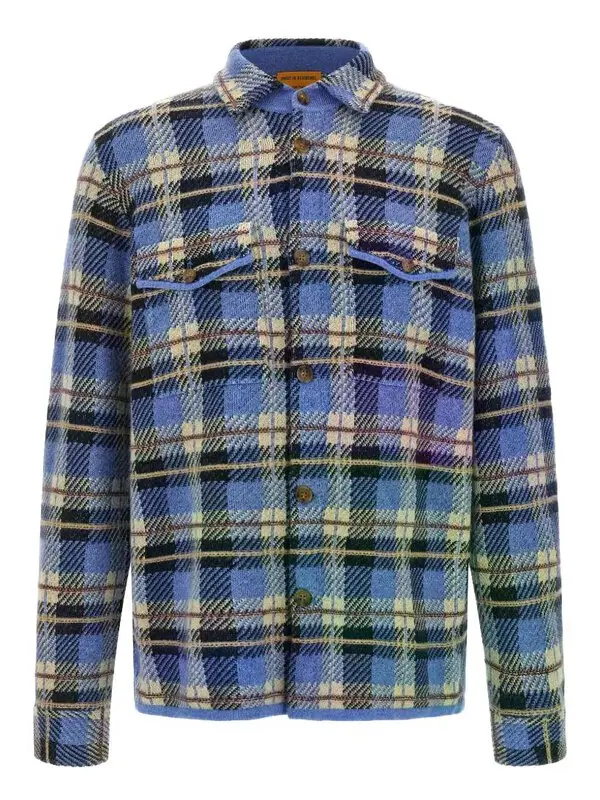 Guest In Residence Plaid Cashmere Shirt - Blue