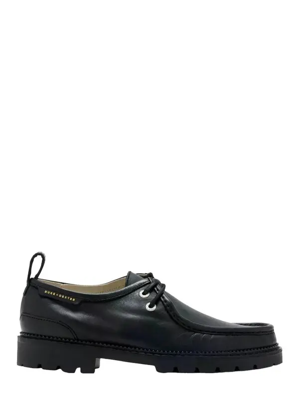 DUKE + DEXTER Moby Leather Boat Shoes - Black