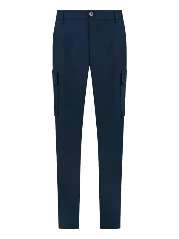 Paul & Shark Lucca Virgin Wool Cargo Straight-leg Trousers - Blue