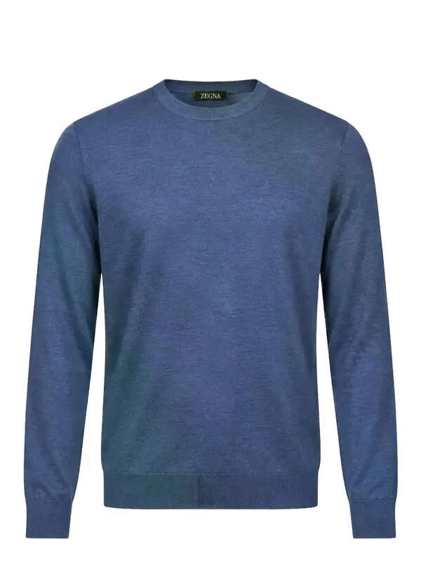 Zegna Crew-neck Long-sleeve Sweater - Blue