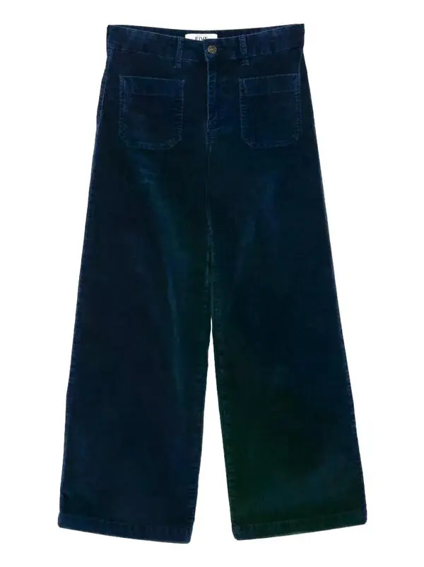 FIVE JEANS Lucia Corduroy Cropped Palazzo Pants - Blue