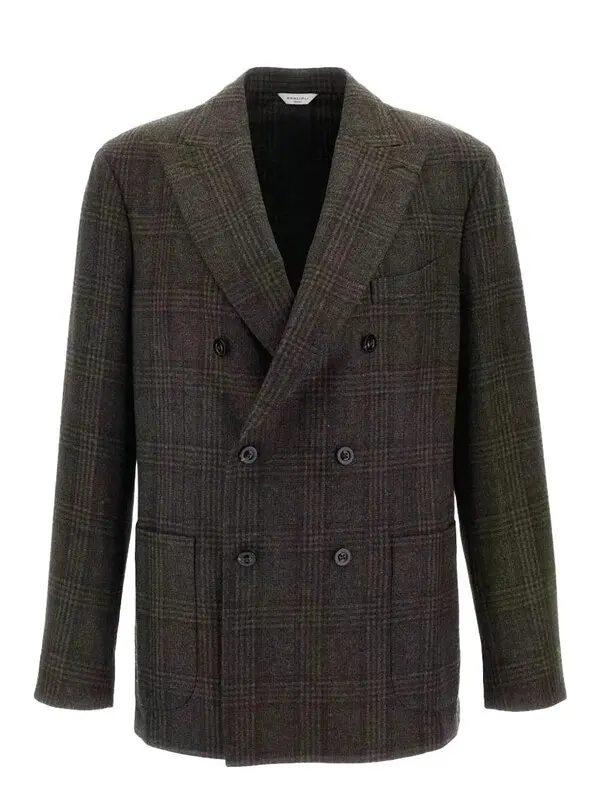 Boglioli Check Double-breasted Jacket - Brown