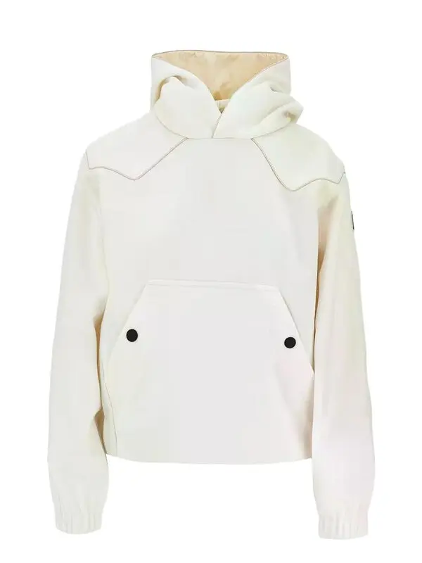 Moncler Logo-patch Panelled Hoodie - Neutrals