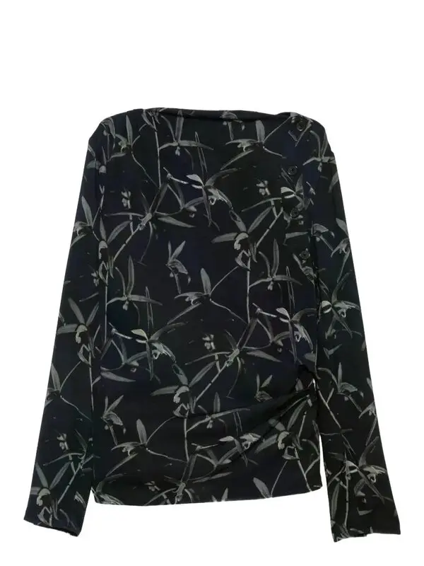 Proenza Schouler Floral-print Button-detail Top - Blue