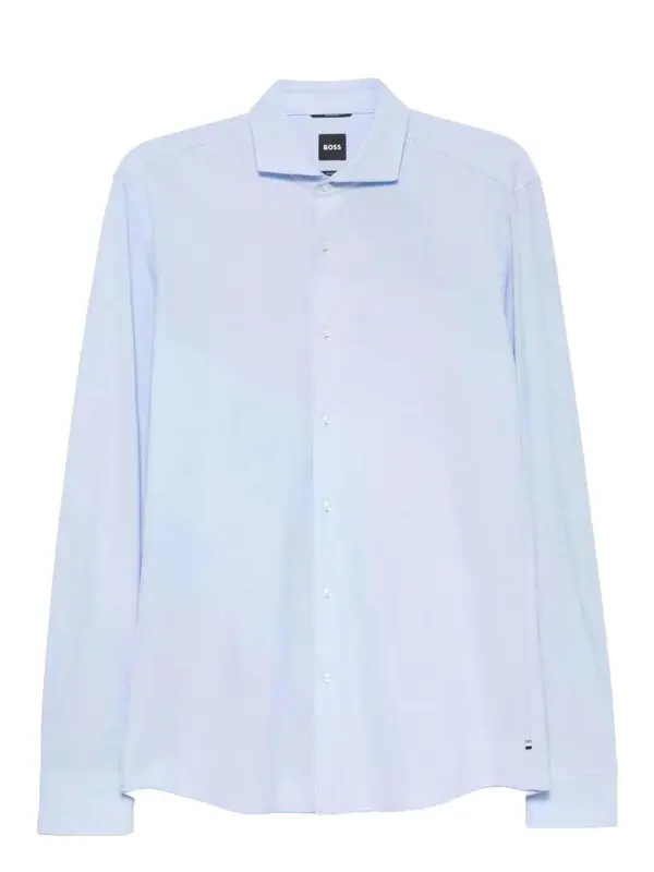 BOSS Spread-collar Long-sleeve Shirt - Blue