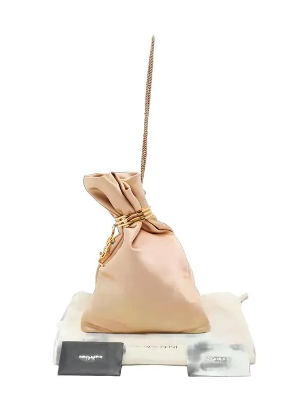Saint Laurent 2024 Cassandre Embellished Bucket Bag - Neutrals