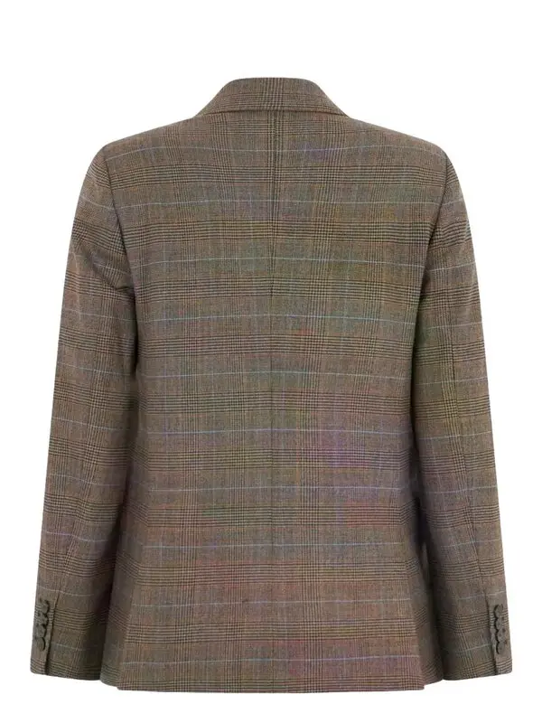 SLOWEAR Montedoro Prince Of Wales-check Double-breasted Blazer - Brown