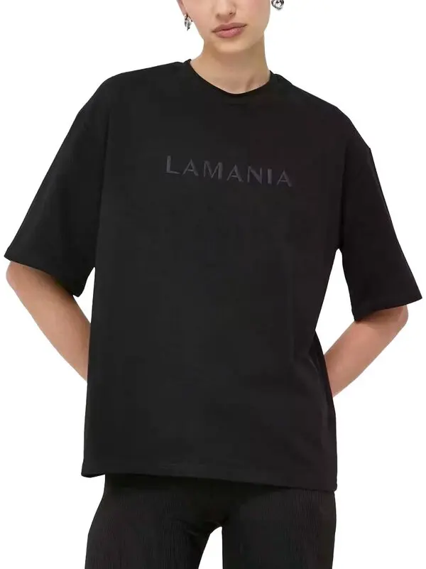 LA MANIA Melanie Logo-embroidered Cotton T-shirt - Black
