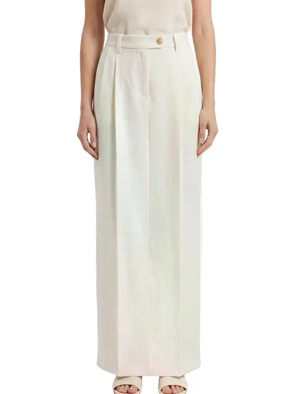 Brunello Cucinelli Pleated Maxi Straight Skirt - Neutrals