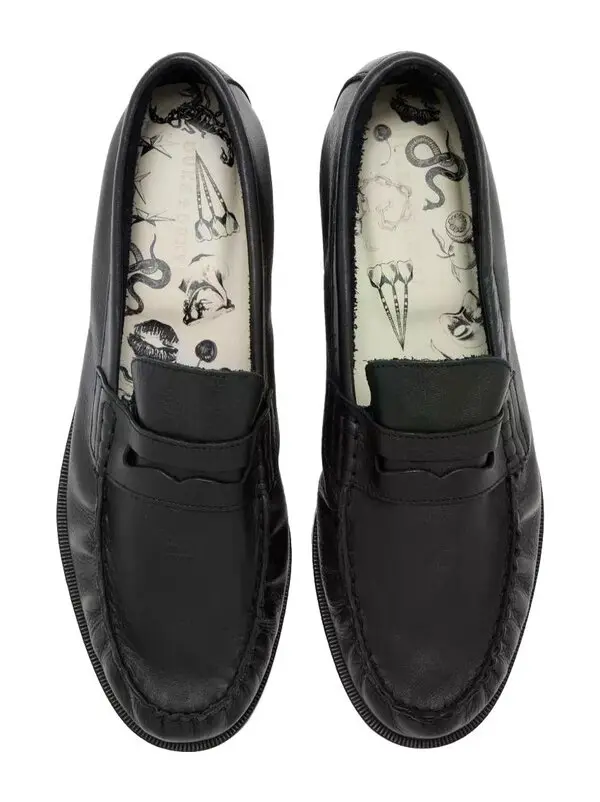 DUKE + DEXTER Ezra Penny Loafers - Black