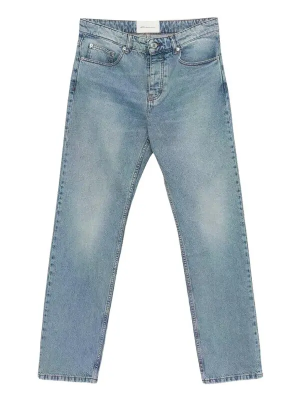 AMI Paris Faded Straight-leg Jeans - Blue
