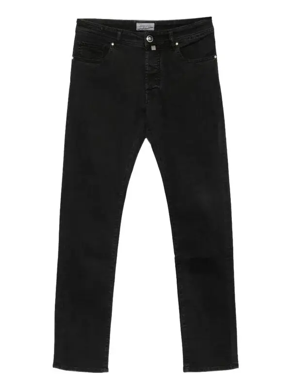 JACOB COHЁN Logo-patch Slim-fit Jeans - Black