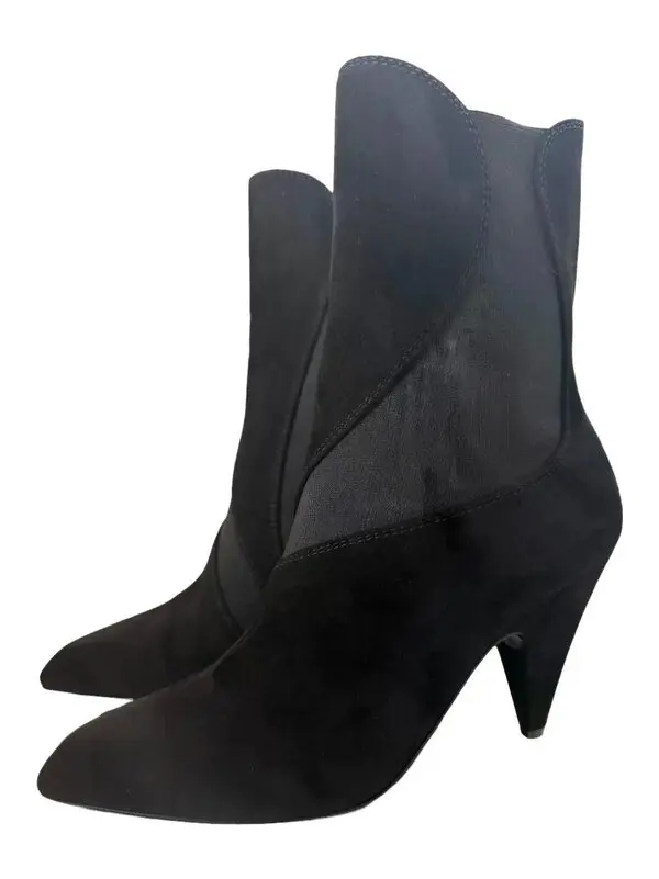 SERGIO ROSSI Tensile Panelled Suede Ankle Boots - Black