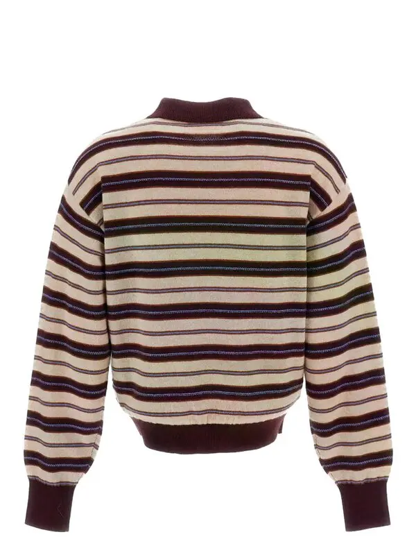 Guest In Residence Striped Polo Sweater - Neutrals