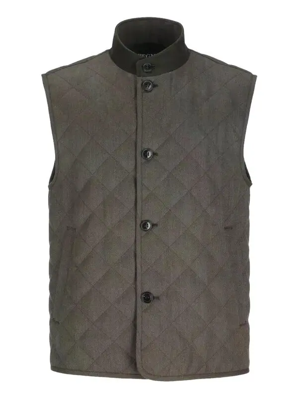Zegna Quilted High-neck Gilet - Grey