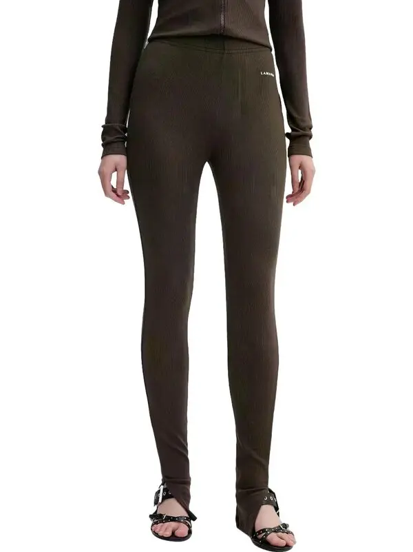 LA MANIA Betsy Ribbed-knit Leggings - Brown