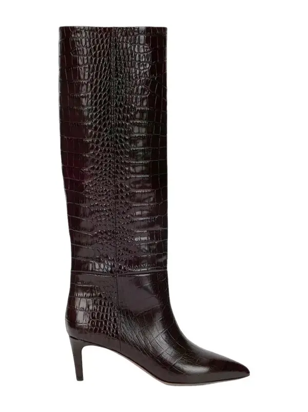 Paris Texas Croc-effect Leather Boots - Brown