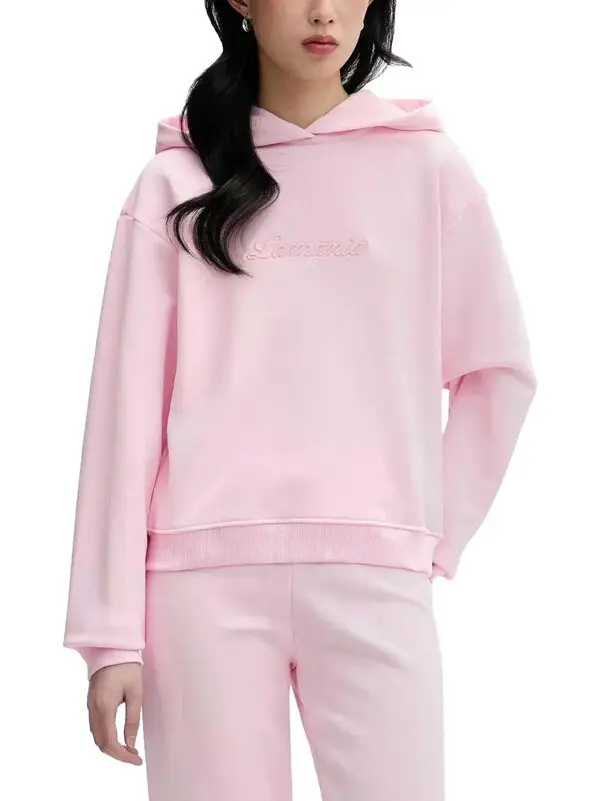 LA MANIA Romina Logo-embroidered Hoodie - Pink