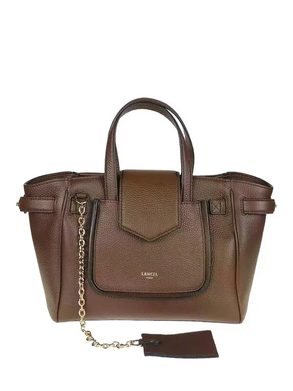 LANCEL S Thea Grained-leather Tote Bag - Brown
