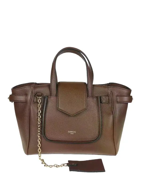 LANCEL S Thea Grained-leather Tote Bag - Brown