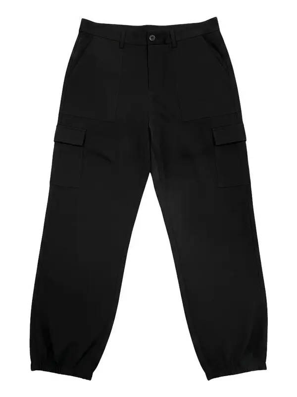 Black Label Elasticated-cuff Cargo Pants - Black