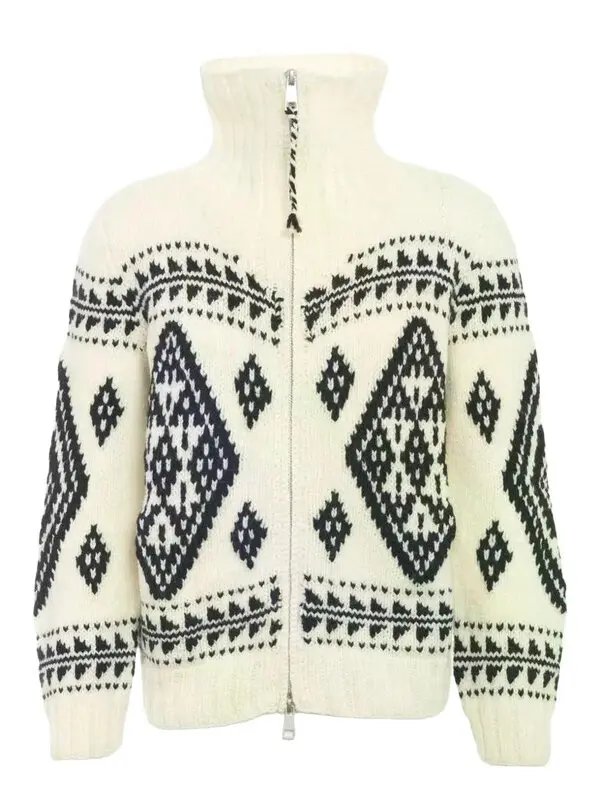 FRANTIC Everest Intarsia-knit Cardigan - Neutrals