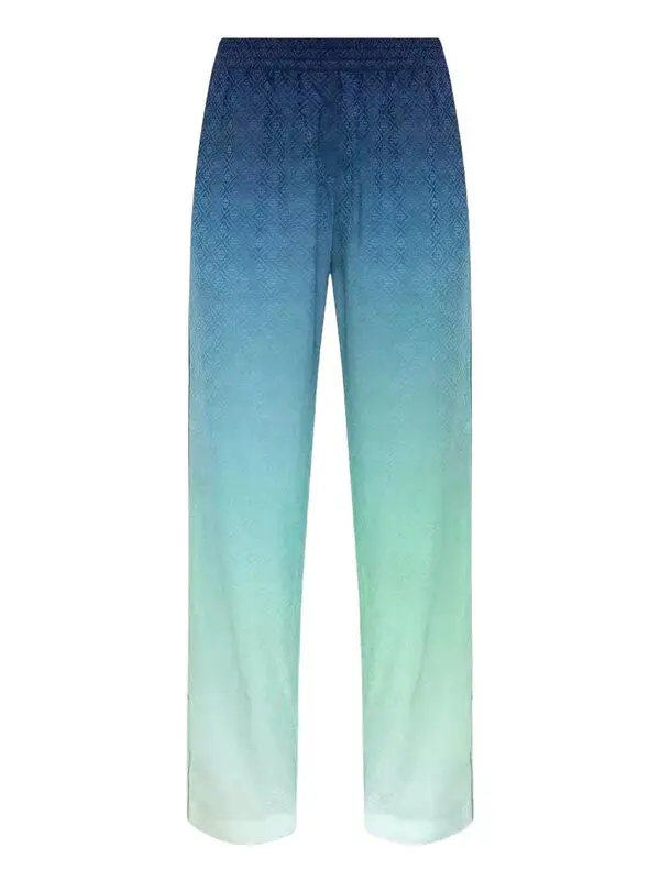 Casablanca Gradient Monogram-pattern Trousers - Blue